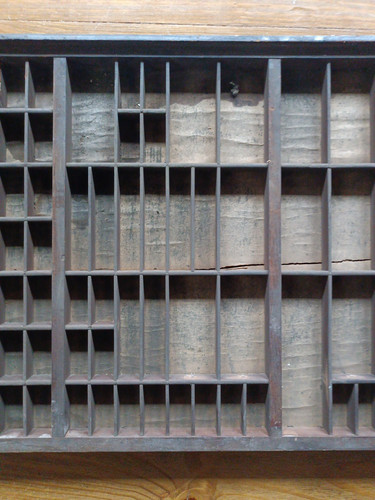 HAMILTON Wood Oak Printers Drawer Letterpress Type Set Case Shadow Box ...