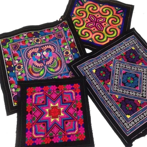 Square Ethnic Style Cloth Patch Flower Pattern Clothing Patch Sewing | eBay