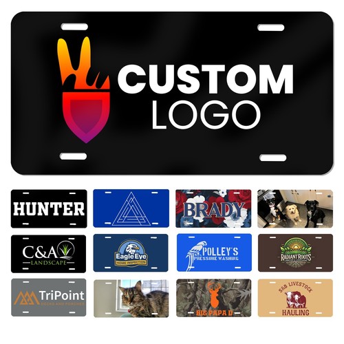 Custom Logo License Plate for Front of Car | 6x12 Aluminum Metal | Made ...