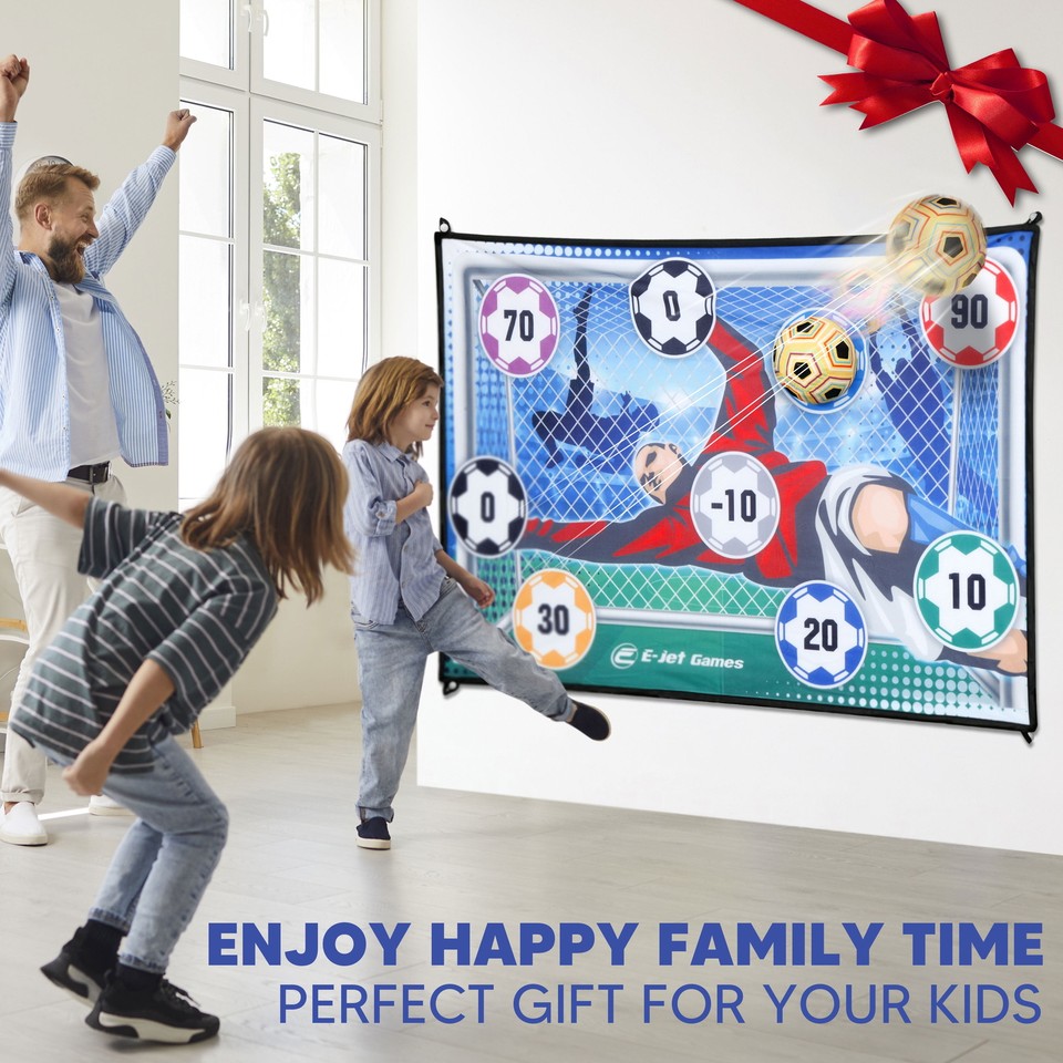 E-Jet kids Soccer Gifts, Kick n Stick Goal Wall Shooting for Boy Girl ...