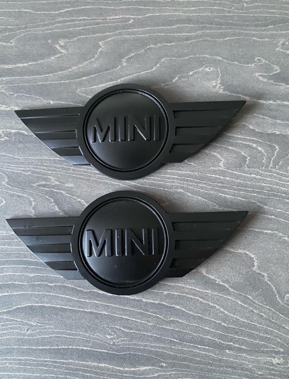 2 X MINI R50 R55 R56 MATTE MATT BLACK METAL BONNET/BOOT BADGES | eBay