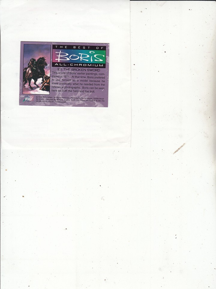 Boris-The Best of Boris-1994-No 21 Chromium Card-Trading Cards [Lot19 ...