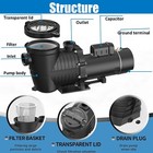 2HP Above/Inground Pool Pump Motor,2 Speed 92/44 GPM 79FT Hmax 1.5in ...