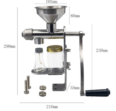 Stainless Steel Manual Oil Press Machine Household Peanut Oil Extractor ...