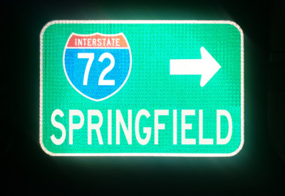 SPRINGFIELD Interstate 72 route road sign, Illinois | eBay