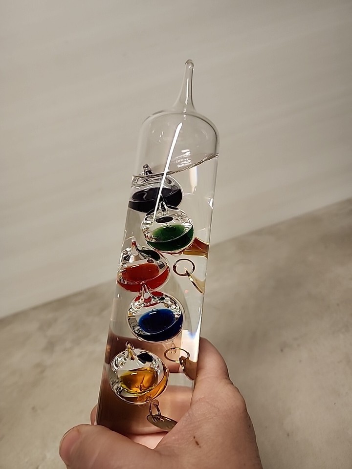 Galileo Thermometer Sink Glass Orb Floating Glass Bubbles 13" Ge2 | eBay