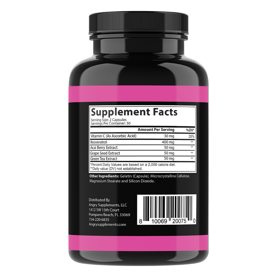 Clear Skin Complex Acne Breakout Prevention Pills w. Resveratrol ...