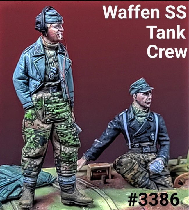 •1/35 Resin Figure WW2 German Waffen SS Tank Crew Model Kit (2 Full ...