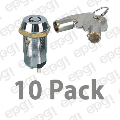 KEY SWITCH MOMENTARY (ON) NORMALLY OPEN INCLUDES 2 ROUND KEYS #KS2-10PK ...