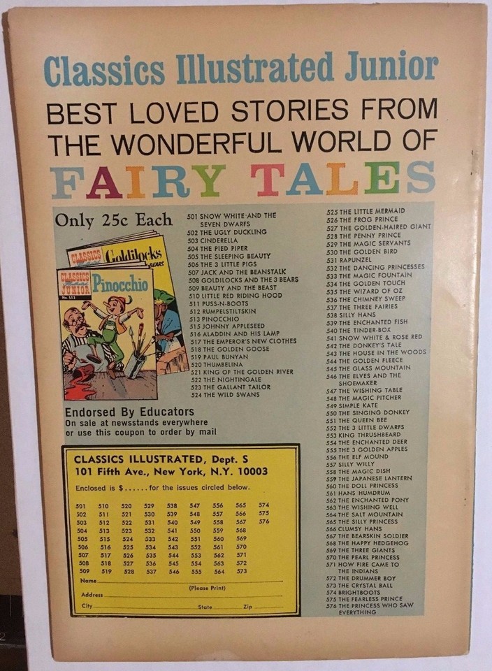 CLASSICS ILLUSTRATED JUNIOR #548 The Magic Pitcher VG+ 1968 | eBay