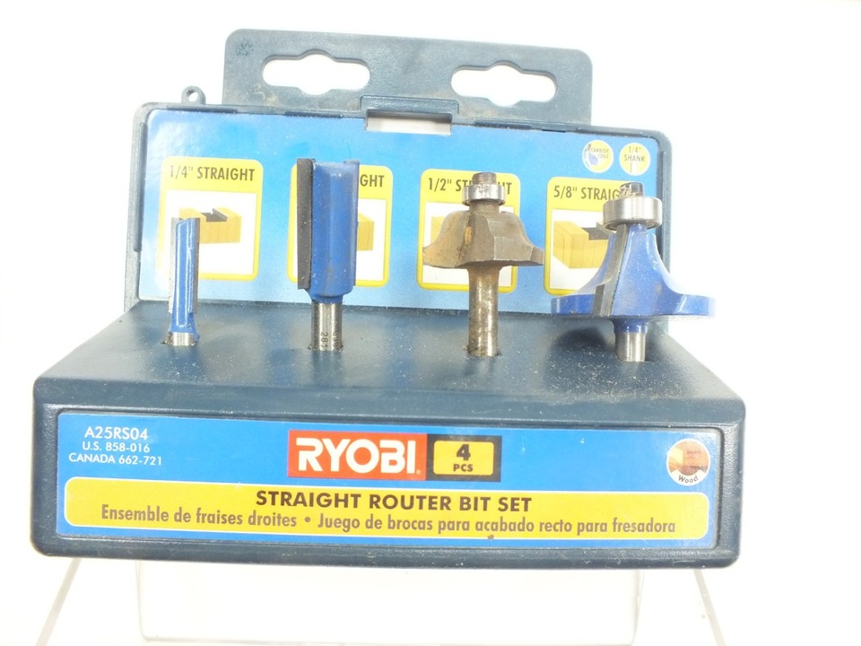 2 PIECE RYOBI STRAIGHT CARBIDE ROUTER BIT SET 1/4" SHANK - A25RS04 | eBay
