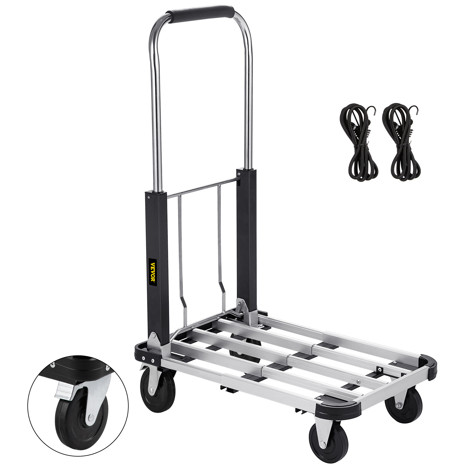 Folding Hand Truck Dolly Cart with Wheels Luggage Cart Trolley for ...