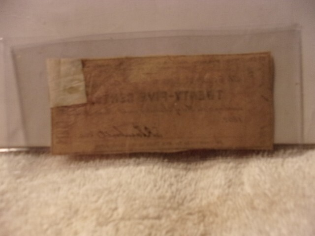 Authentic Confederate Obsolete County Of Brunswick 25 Cents Note ...