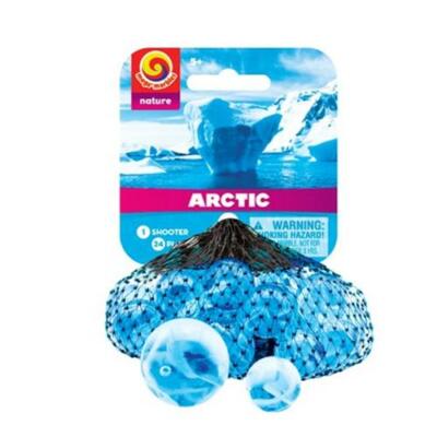 Mega Marble ARCTIC MARBLE NET 24 Player Marbles & 1 Shooter Marble | eBay