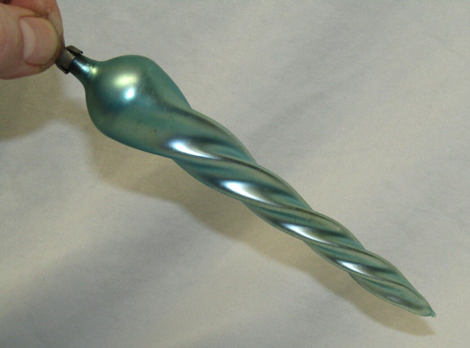 West German Antique Blue Glass Spiral Icicle Vintage Christmas Ornament ...