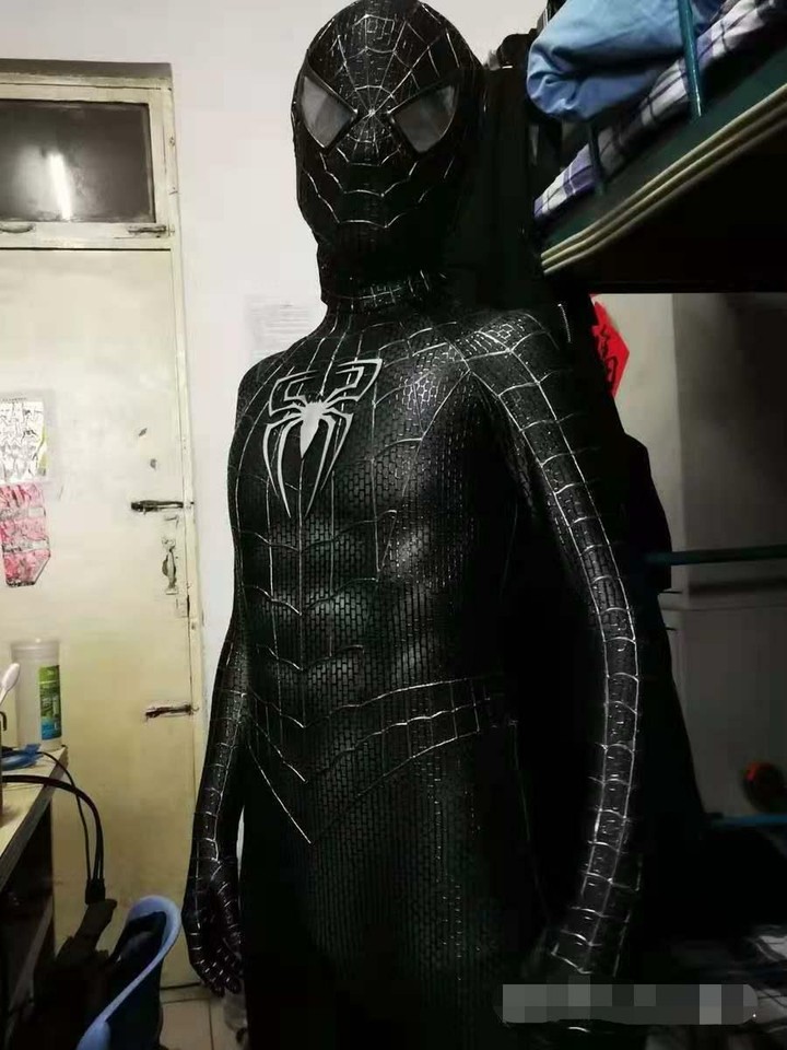 Original Black Venom Toby Spiderman Jumpsuit Costume 3D Web Coating ...