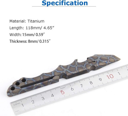 New Titanium Pry Bar Crowbar EDC Multi Tool with tool Pocket Clip ...