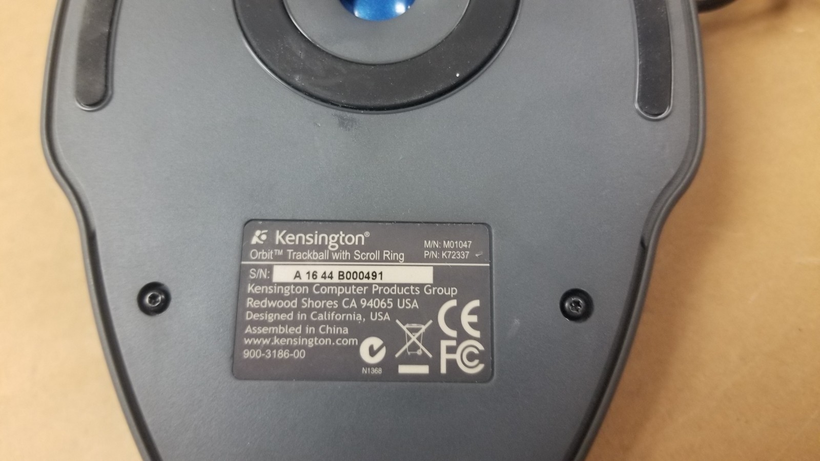 Kensington Orbit Trackball With Scroll Ring M01047 K72337 for sale ...