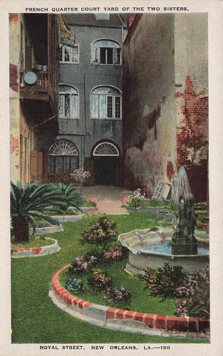 COURT YARD OF TWO SISTERS RESTAURANT POSTCARD NEW ORLEANS LA LOUISIANA ...