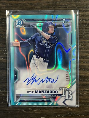 2021 Bowman Chrome Draft Kyle Manzardo Aqua Lava Refractor Auto ...