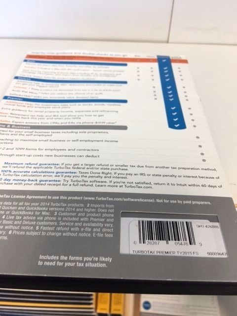 Intuit TurboTax Premier Federal E-File, State 2015 Taxes PC Mac Turbo ...