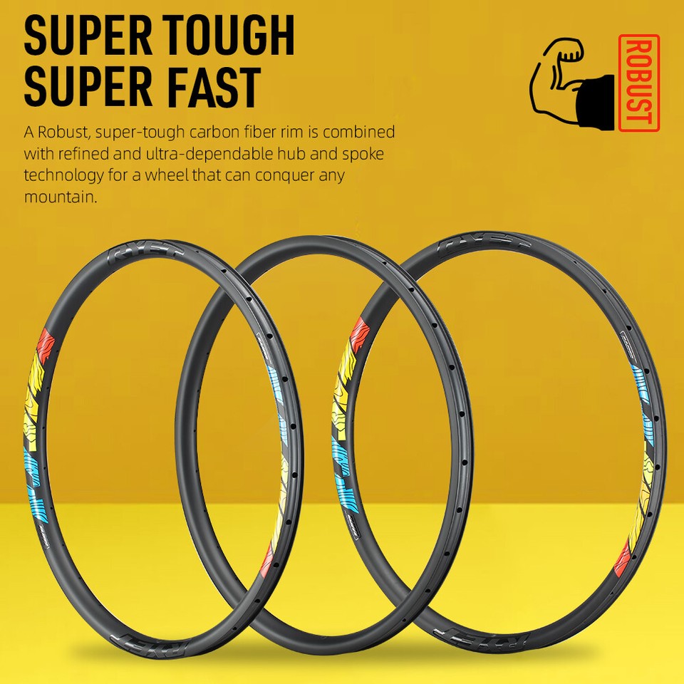 29 in Carbon MTB Rims 25mm Height 28H Clincher Tubeless Mountain Bike ...