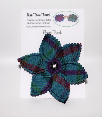 Turquoise Harris Tweed Flower Brooch,mothers day,birthday,bridesmaids ...