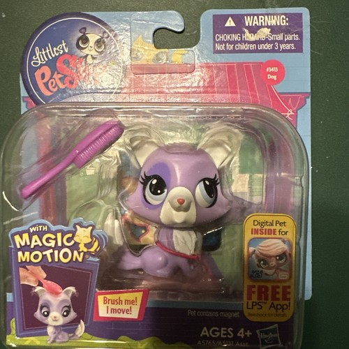 Littlest Pet Shop LPS Magic Motion Purple Collie Dog New With ...