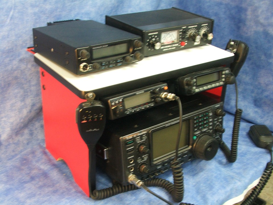 Red Ham Radio Bench Mount Rack SDR Radio Holder Kenwood Icom Mike ...