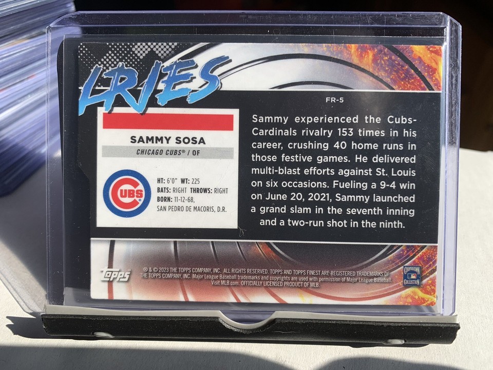 SAMMY SOSA KINTSUKUROI BLACK GOLD 2023 Topps Finest Rivalries Die-Cut ...