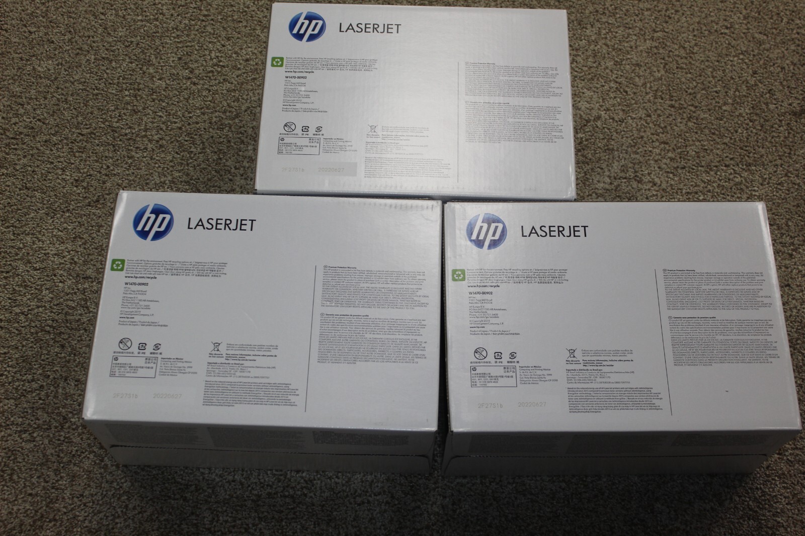 HP147X W1470X High-Yield Black Original LaserJet Toner Cartridge x3 ...