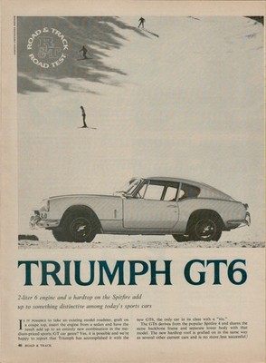 1967 Triumph GT6 2-liter 6 Engine Hardtop on Spitfire Sports Car 4 Pg ...