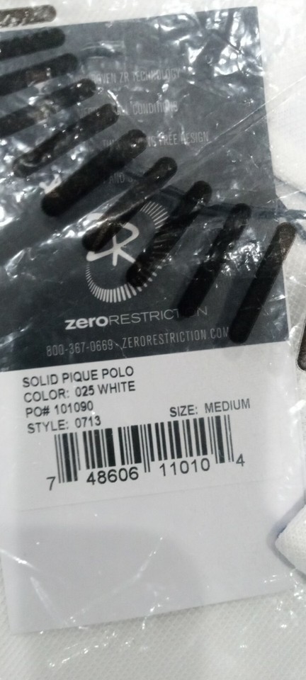 ZERO RESTRICTION PIQUE POLO SHIRT Medium NEW other available ask | eBay