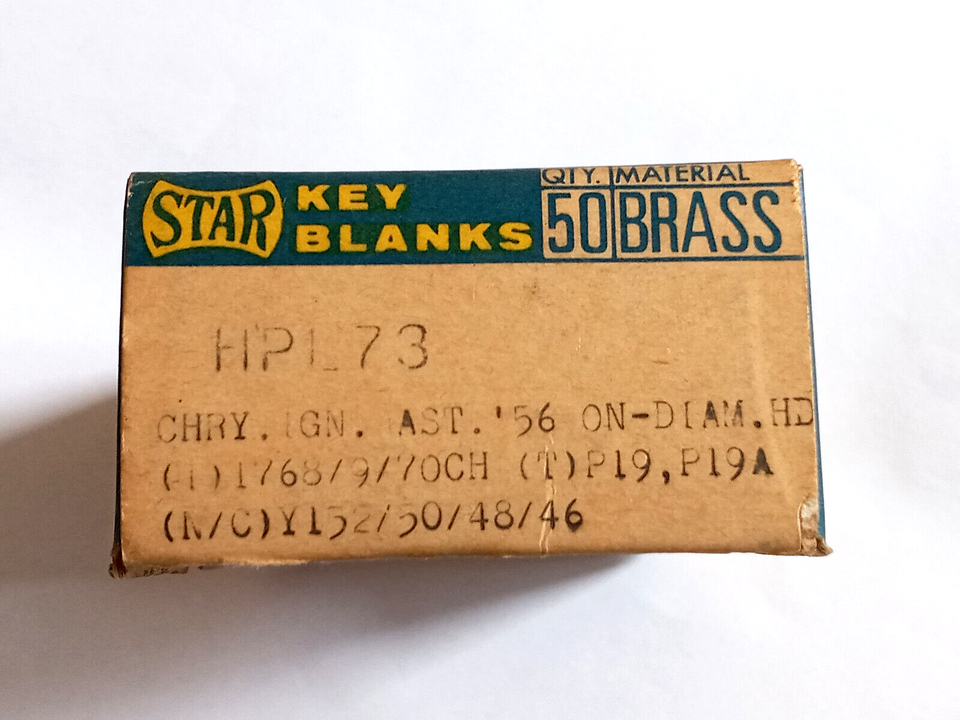 Mopar Chrysler NOS Ignition key blank 1956-on Star HPL73 Y152 Y150 Y148 ...