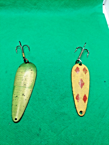 VINTAGE FISHING LURE 2 VINTAGE OLD SPOONS FOR PIKE FISHING, 1-LEN ...