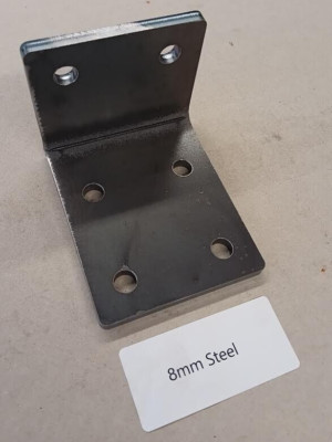 STEEL ANGLE BRACKETS 120 X 80 100MM Wide 8MM THICK Steel bolt On Angle ...