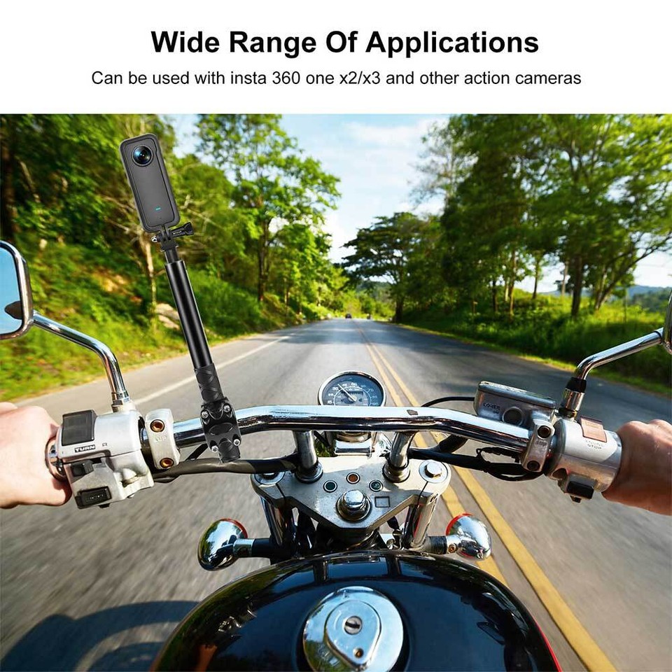 Motorcycle Bike Selfie Stick Handlebar Mount Camera Bracket For GoPro ...