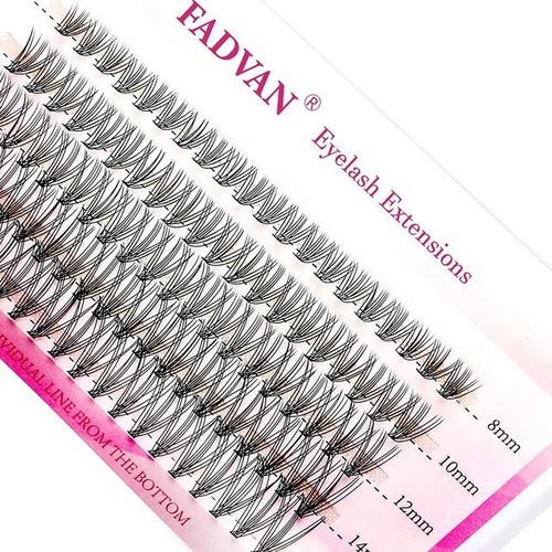 Fadvan Cluster Eyelash Natural Curl Lash Individual Lashes Thick False ...