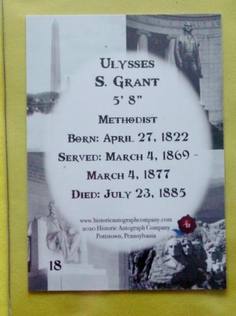 2020 Historic Autographs - Ulysses S. Grant - Card #17 - POTUS The ...