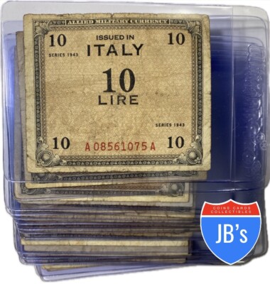 1943 WW2 Allied Military Currency Italy 10 LIRE World War II AMC *JB's ...