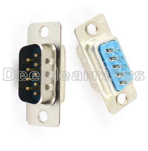 5PCS VGA Male Plug Socket DB9 9-Pin D-SUB 2 Rows Solder Type Connector ...