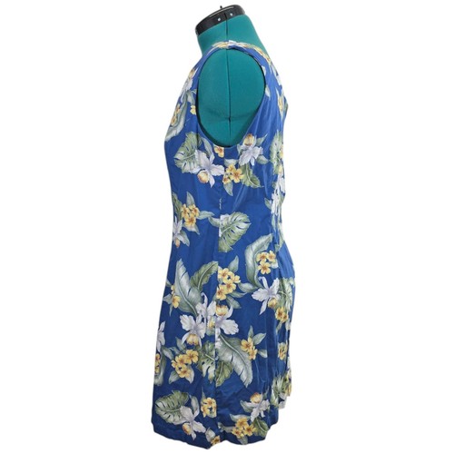 Vintage Aloha Republic Hawaiian Dress Women XL Blue Tropical Floral ...