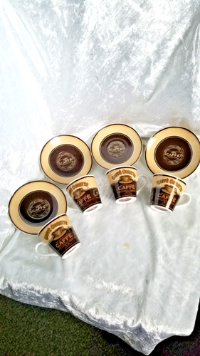 STOKES GOURMET MARCELLO CASTELLI INC ESPRESSO CUP & SAUCER SET OF 4 EX ...