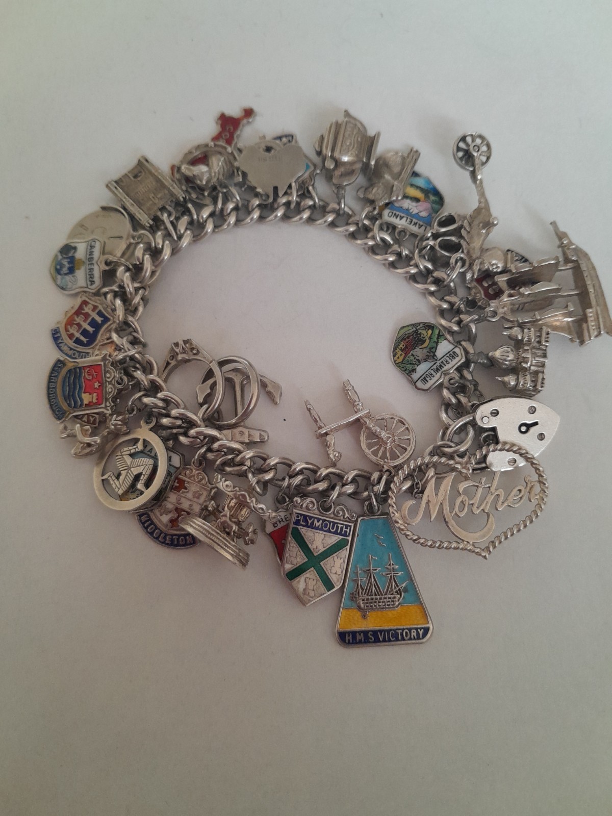 Sterling Silver Vintage Charm Bracelet With 37 Charms. | eBay UK
