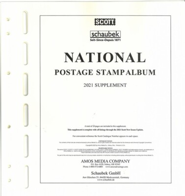 Schaubek hingeless Scott National U.S. stamp album supplement 2021 | eBay
