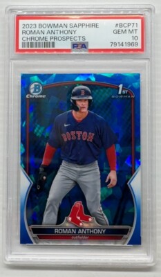 2023 Bowman Chrome Sapphire Roman Anthony 1st Prospect #BCP71 PSA 10 ...