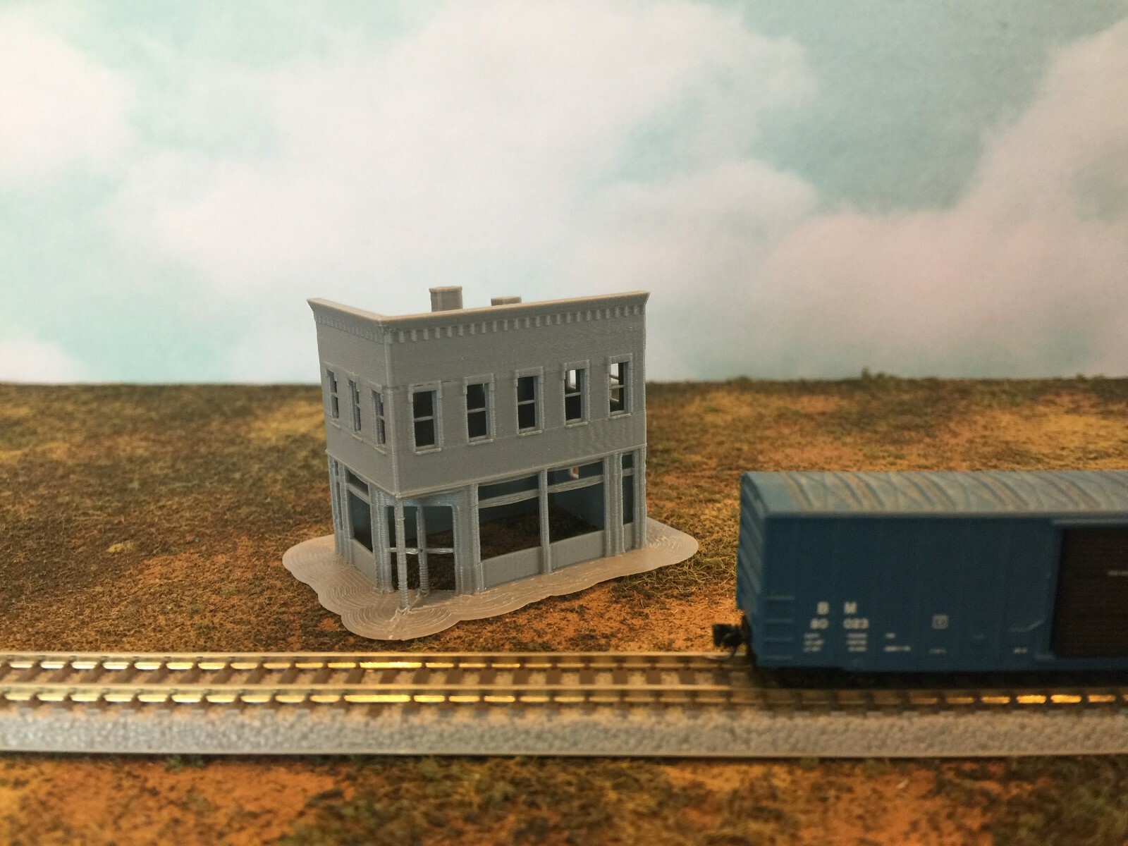 20th Century Town City CORNER MARKET Building - Z Scale 1:220 - 3D ...