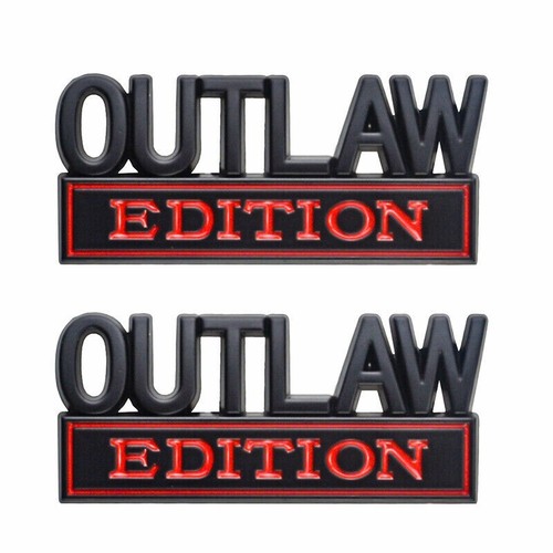 2x Red Black OUTLAW EDITION Emblem 3D Badge Sticker Decal Nameplate ...