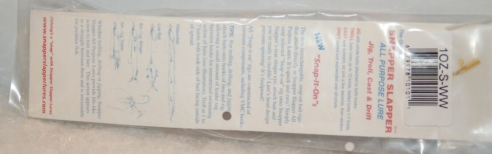 NIP SNAPPER SLAPPER LURES JIG TROLL CAST 2 HOOKS GLOWS IN THE DRK WHITE ...