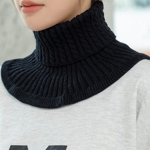 Women Knitted Solid Turtleneck False Mock Neckerchief Neck Covers ...